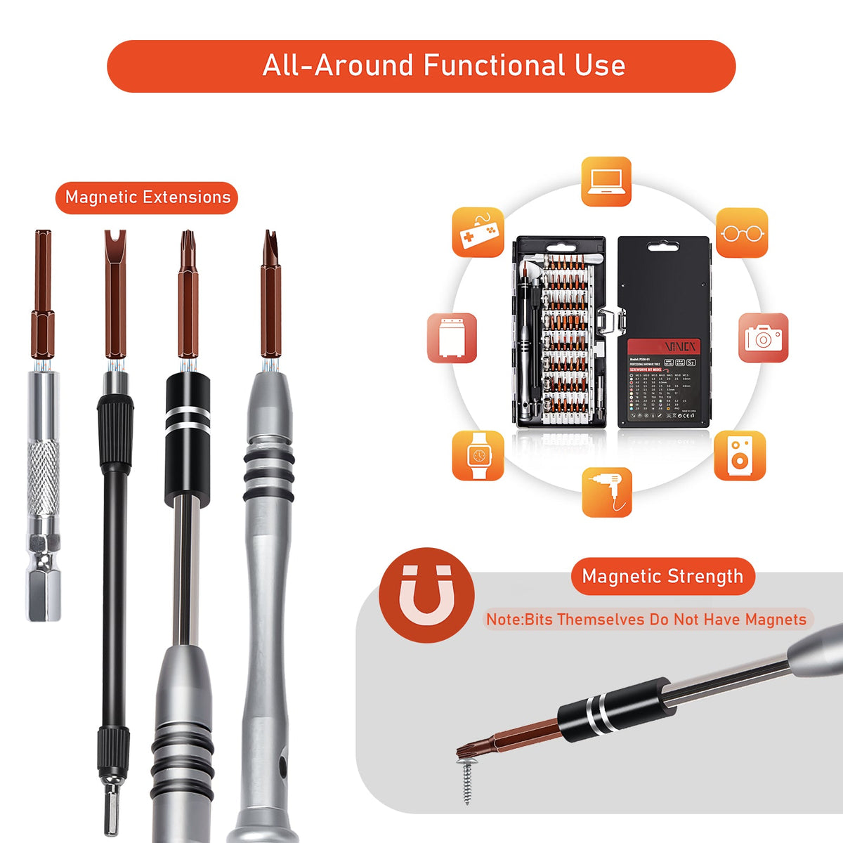 VINCA PSDA-01 63 in1Precision Screwdriver Kit 50pcs (CHI) – Clockwise Tools