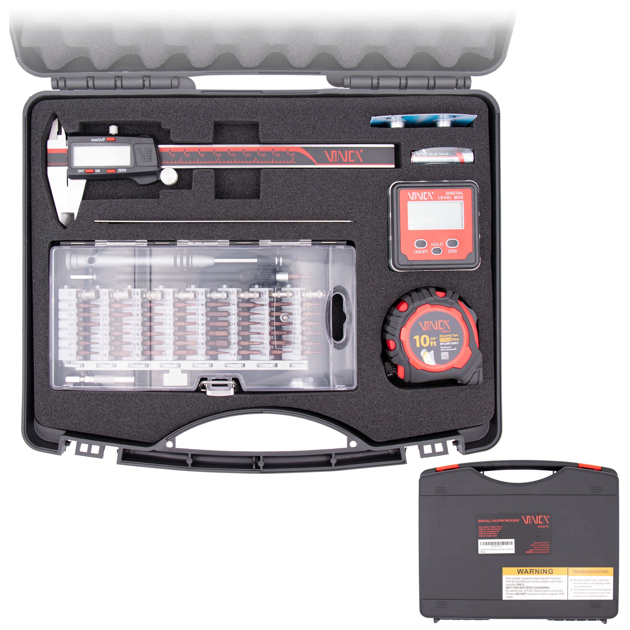 VINCA DCLA-01 Digital Caliper Set – Clockwise Tools